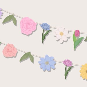 Floral Paper Garland: Spring Party Banner (printable) - Etsy