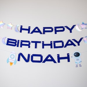 Space Birthday Banner: Astronaut Rocket Party Decoration - Etsy
