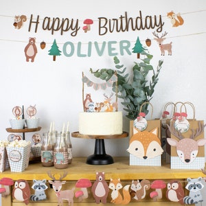 Woodland Animals Cake Topper: Rustic Party Decor - Etsy