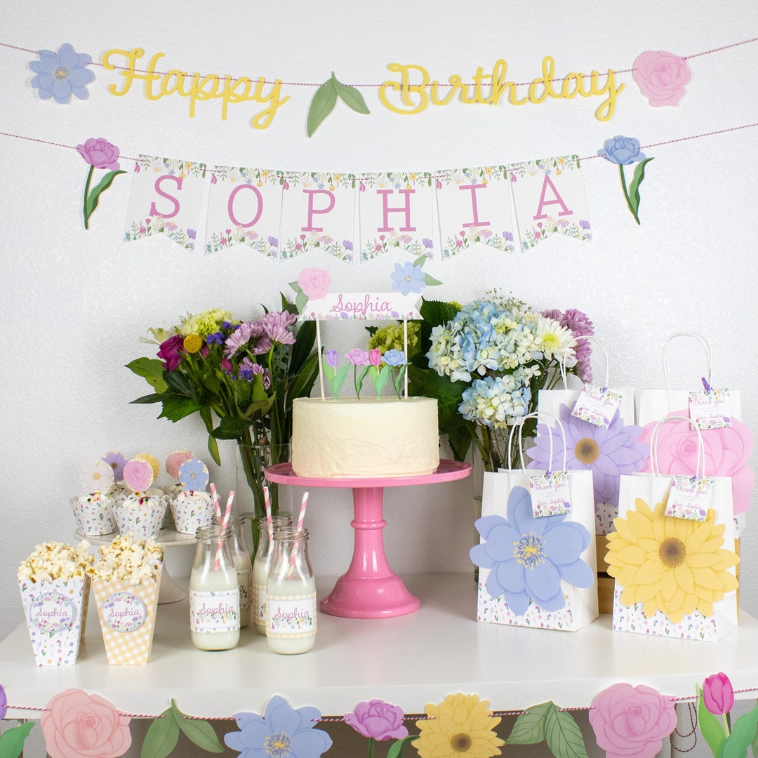 Flower Bloom Birthday Kit - Flower Party Decoration - Floral Birthday ...