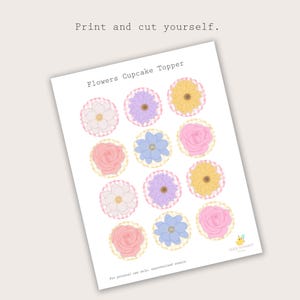 Printable Flower Cupcake Topper - Etsy