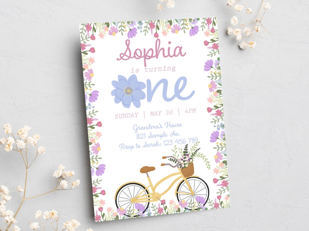 Flower Birthday Invitation - Floral Party Invite - Floral Bloom ...