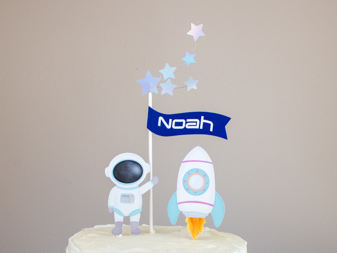 Space Cake Topper: Astronaut Rocket Birthday Party Decoration - Etsy