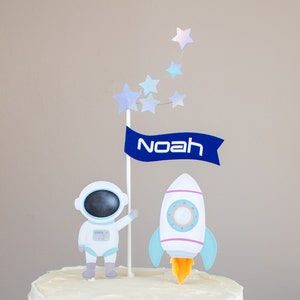 Space Cake Topper: Astronaut Rocket Birthday Party Decoration - Etsy