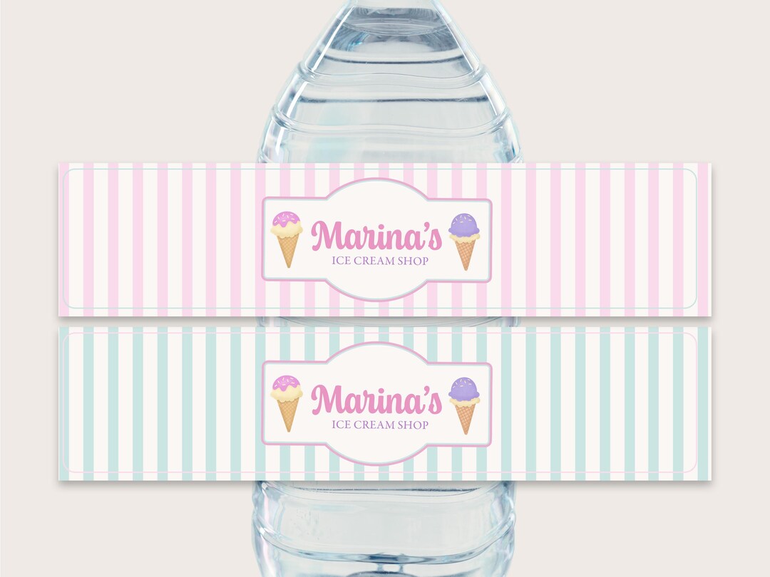 Ice Cream Bottle Labels: Personalized Summer Party Decor (printable ...