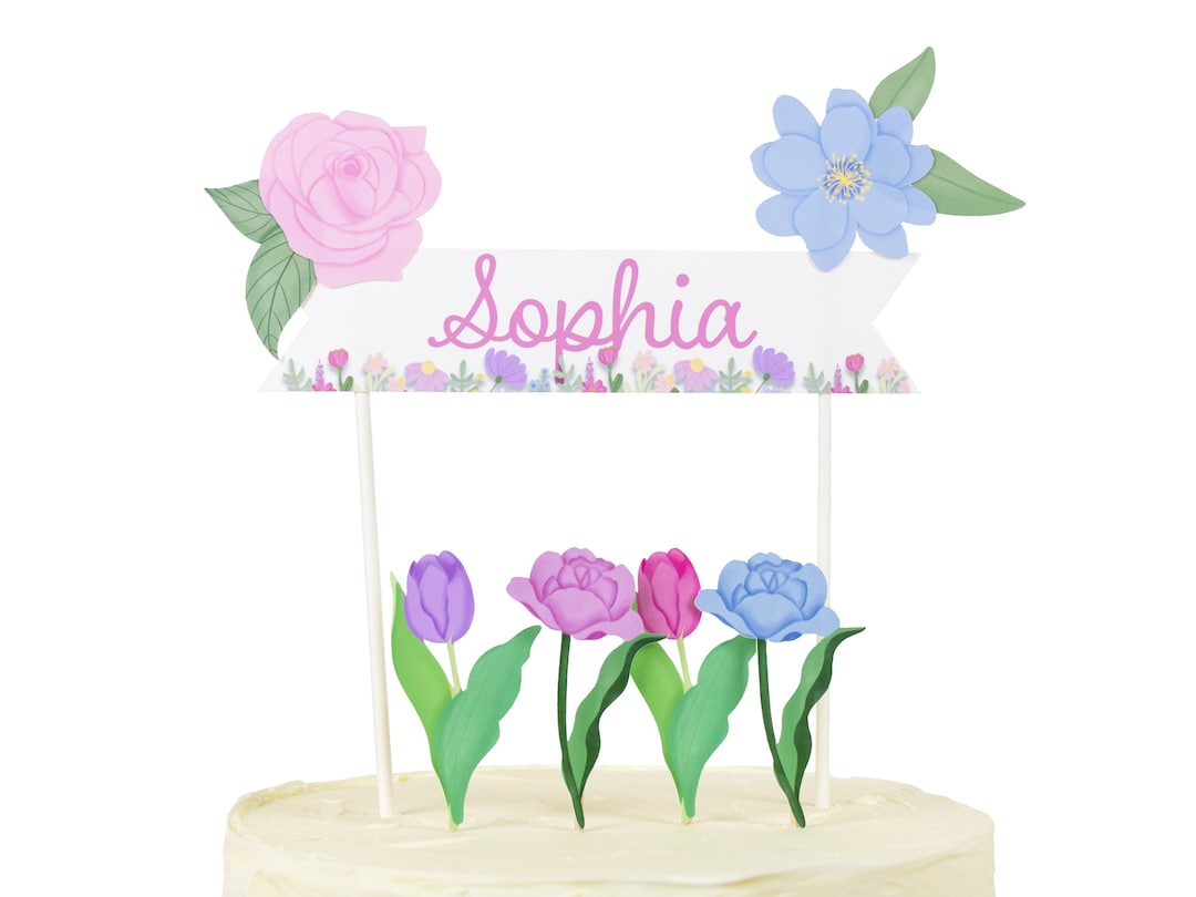 Flowers Cake Topper - Flowers Cake Topper - Flowers Cake Decor ...