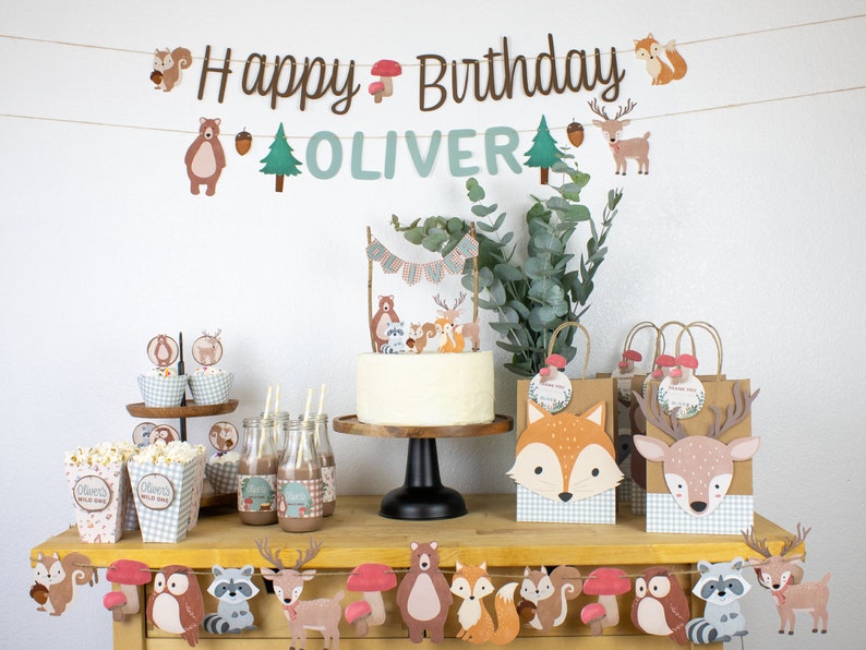 Woodland Birthday Decoration Kit Woodland Birthday Party - Etsy