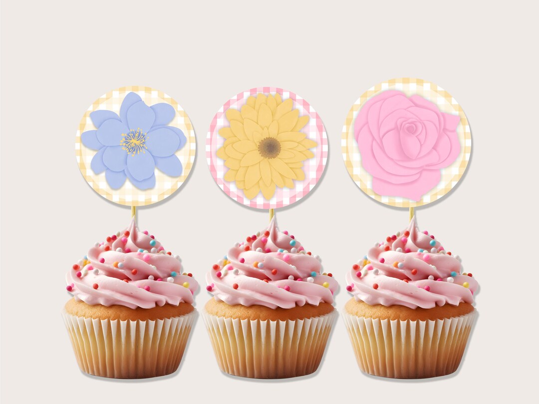 Printable Flower Cupcake Topper - Etsy