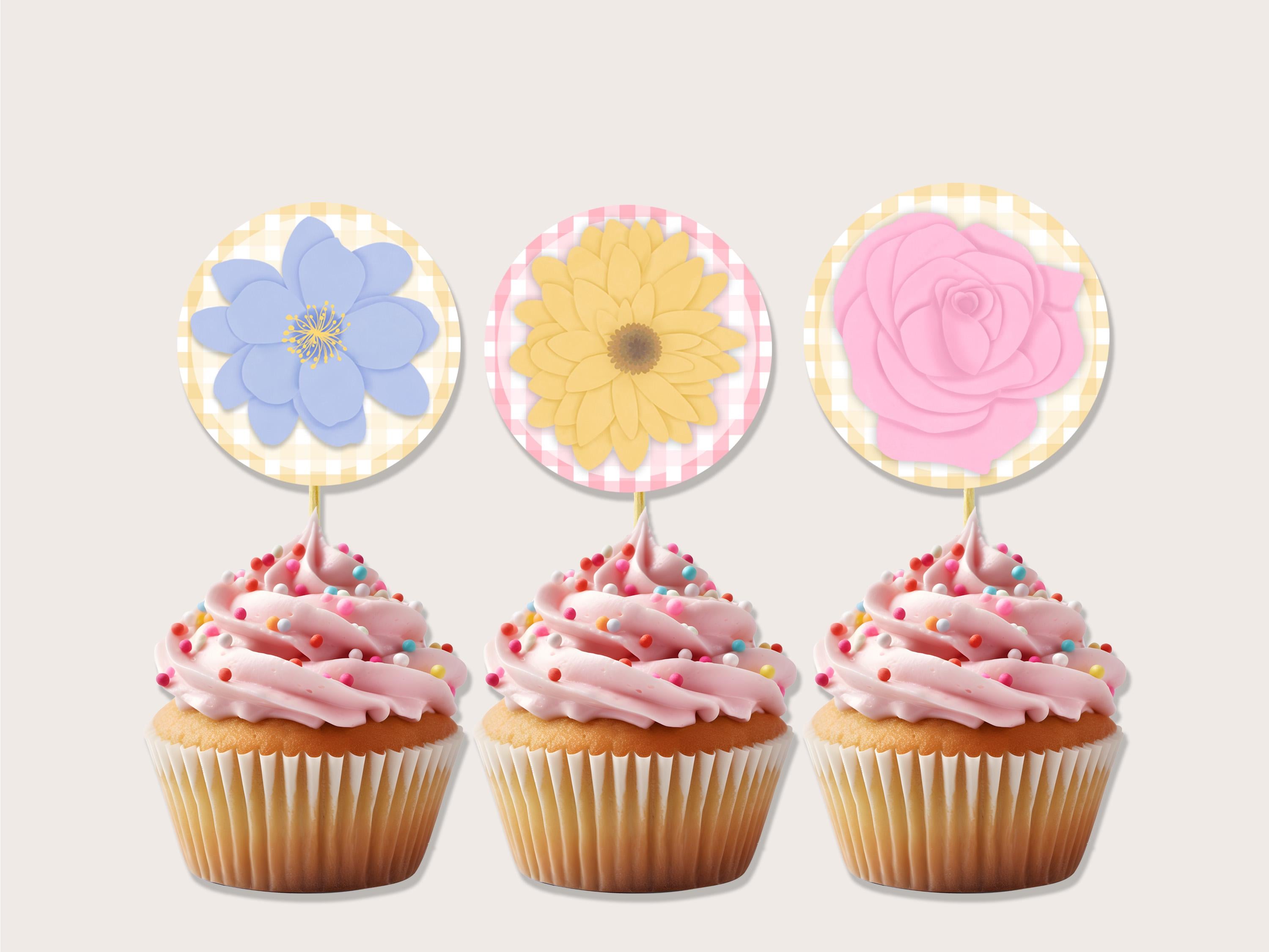 Printable Flower Cupcake Topper - Etsy