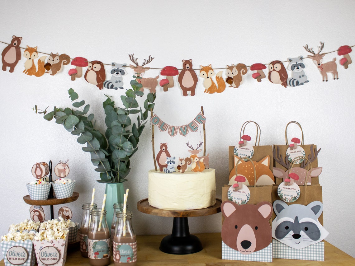 Woodland Animals Garland Woodland Birthday Decoration Wild - Etsy