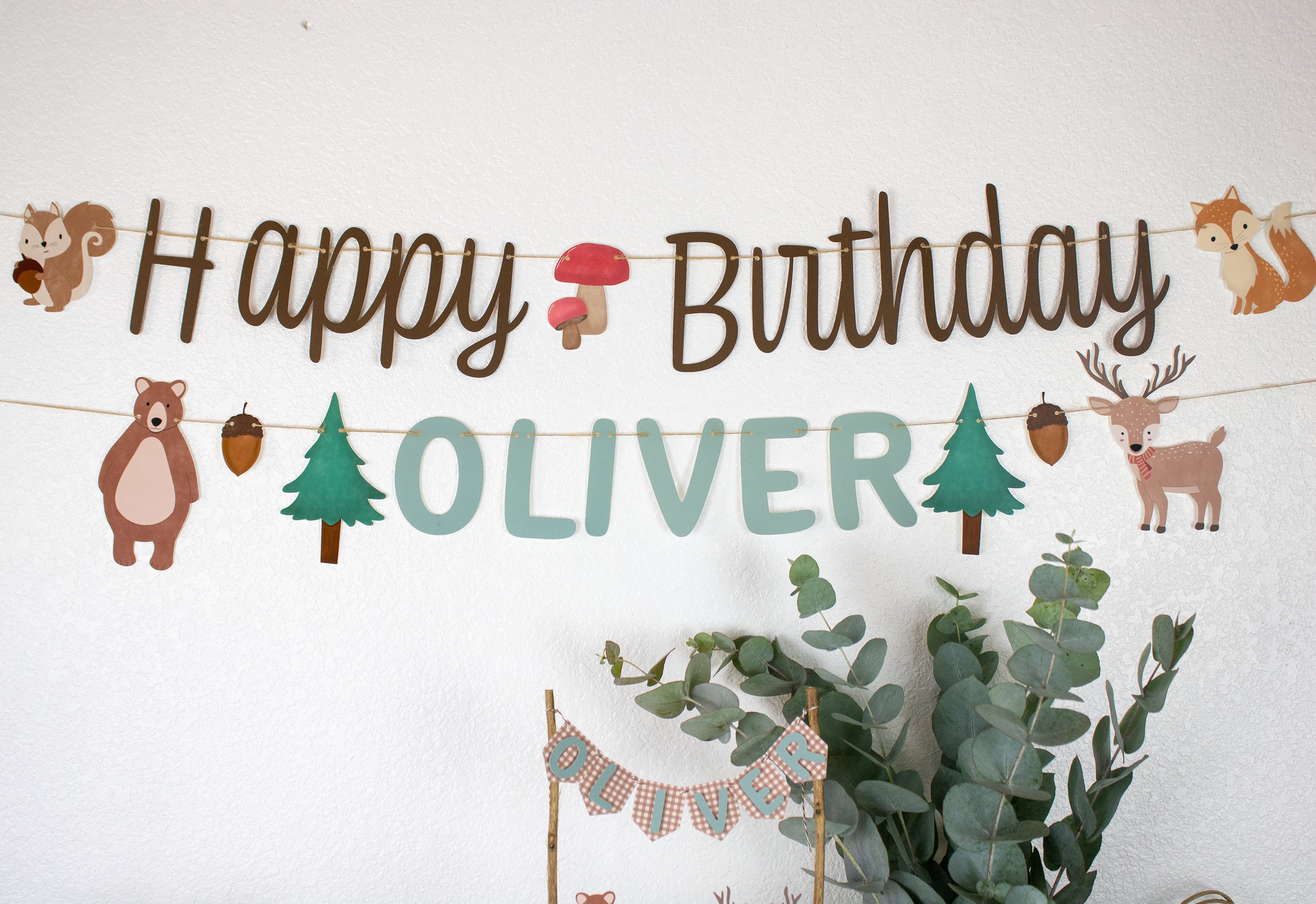 Woodland Birthday Decoration Kit Woodland Birthday Party - Etsy