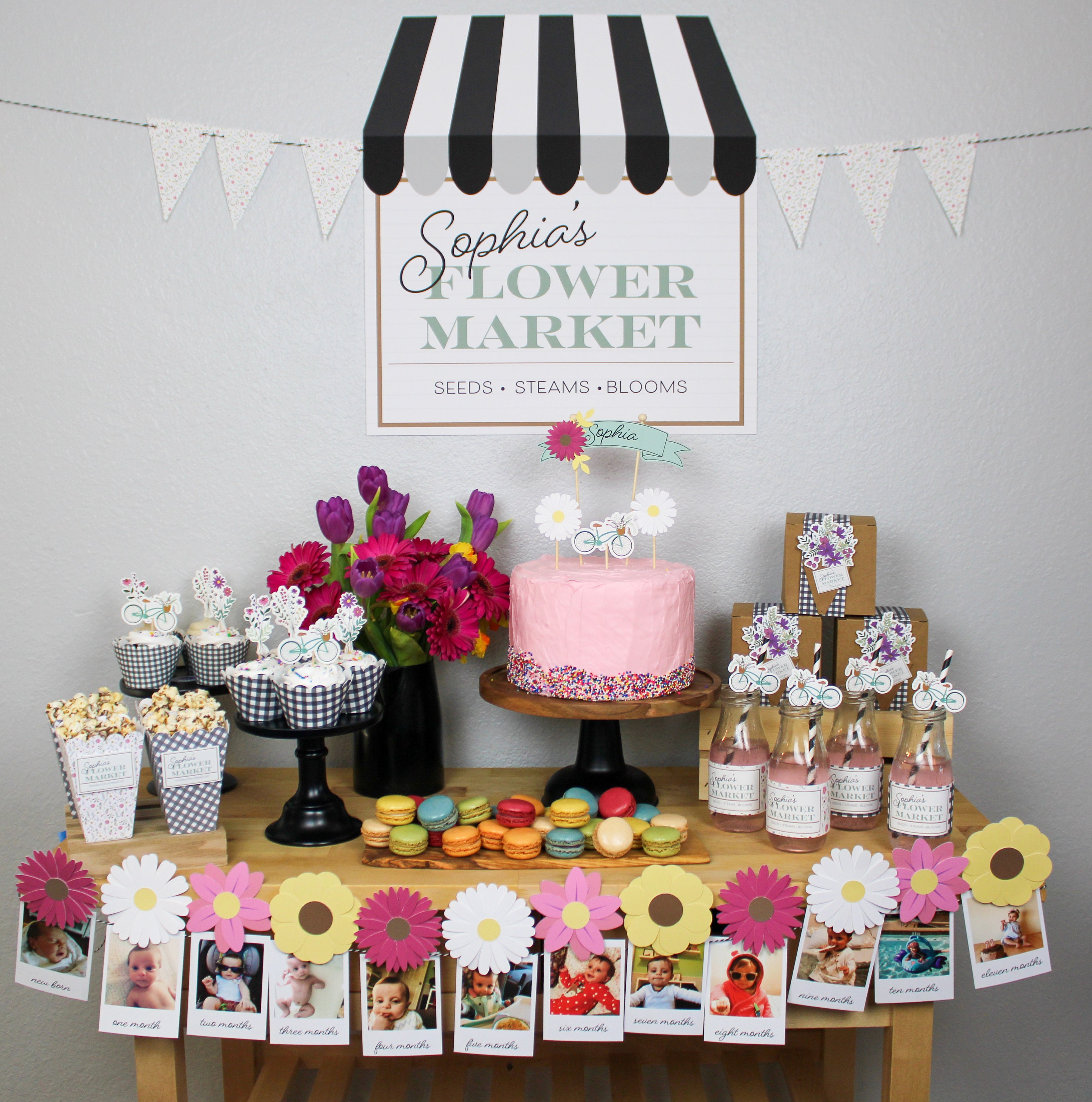 Flower Market Party Background Flower Birthday Party | Etsy