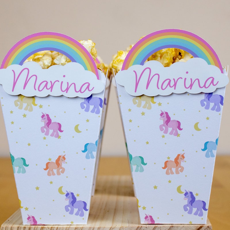 Unicorn Popcorn Box Birthday Party - Etsy