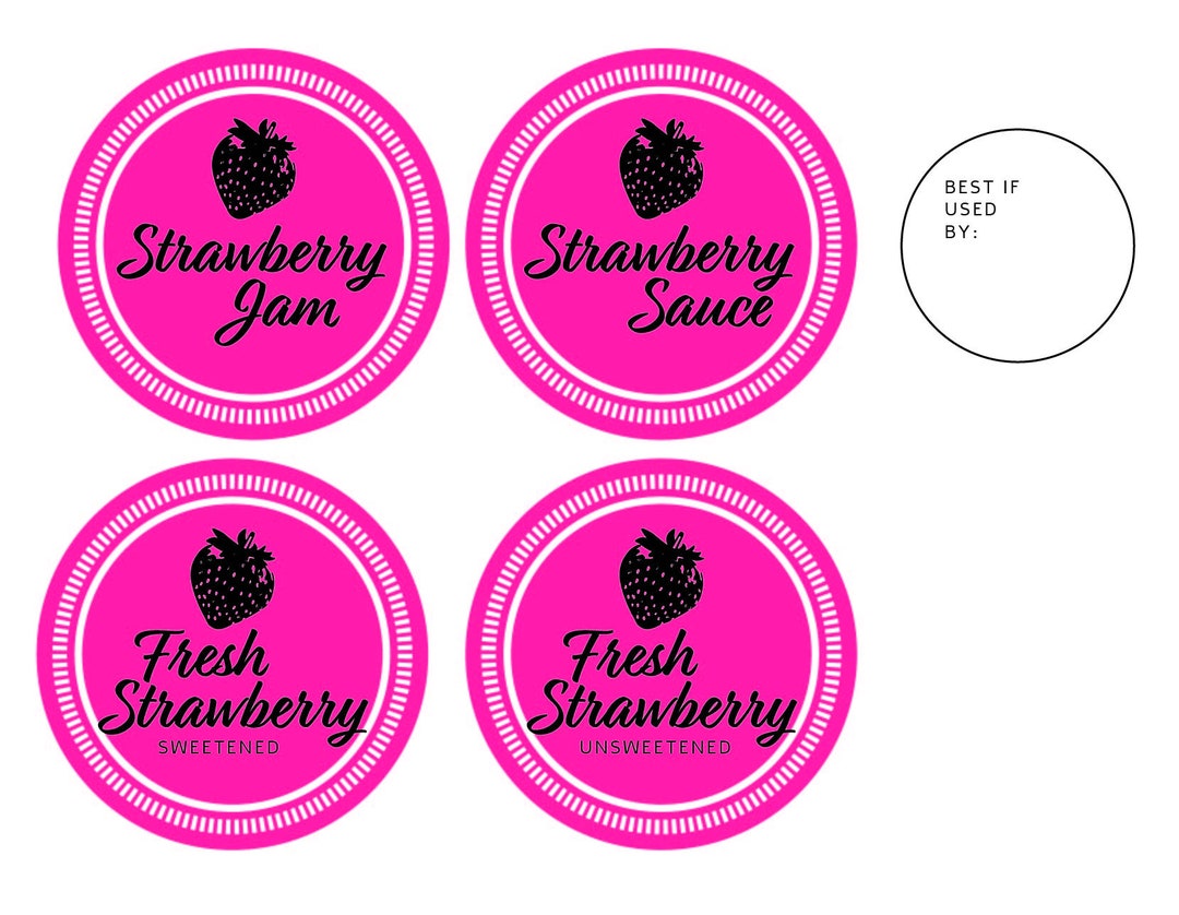 Strawberry Jam Labels - Etsy