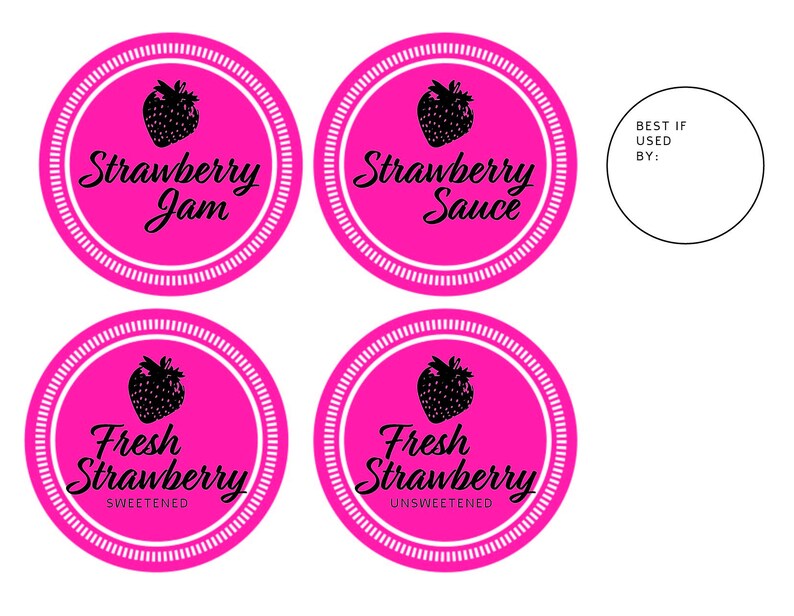 Strawberry Jam Labels - Etsy
