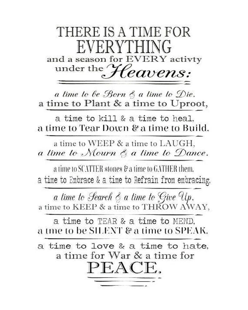A Time for Everything - Etsy