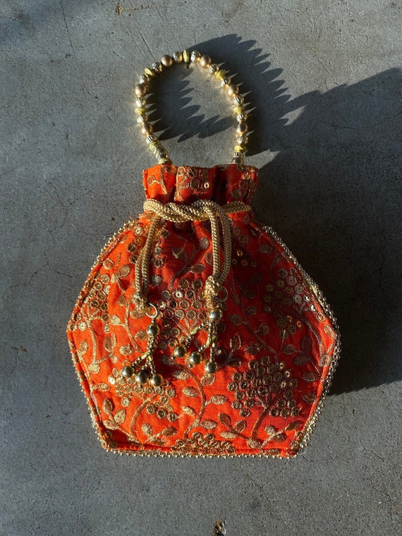 Artisan Indian Sari Embroidered Bag - Gem