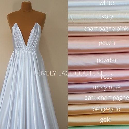 Italian Satin Fabric in Beautiful White Ivory or Mint Color - Etsy