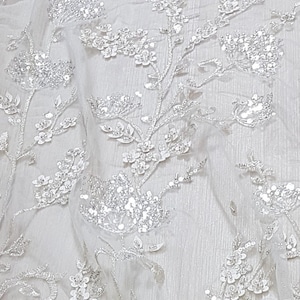 Gorgeous Sparkling Flower Lace With Beads and Transparent Sequins ...