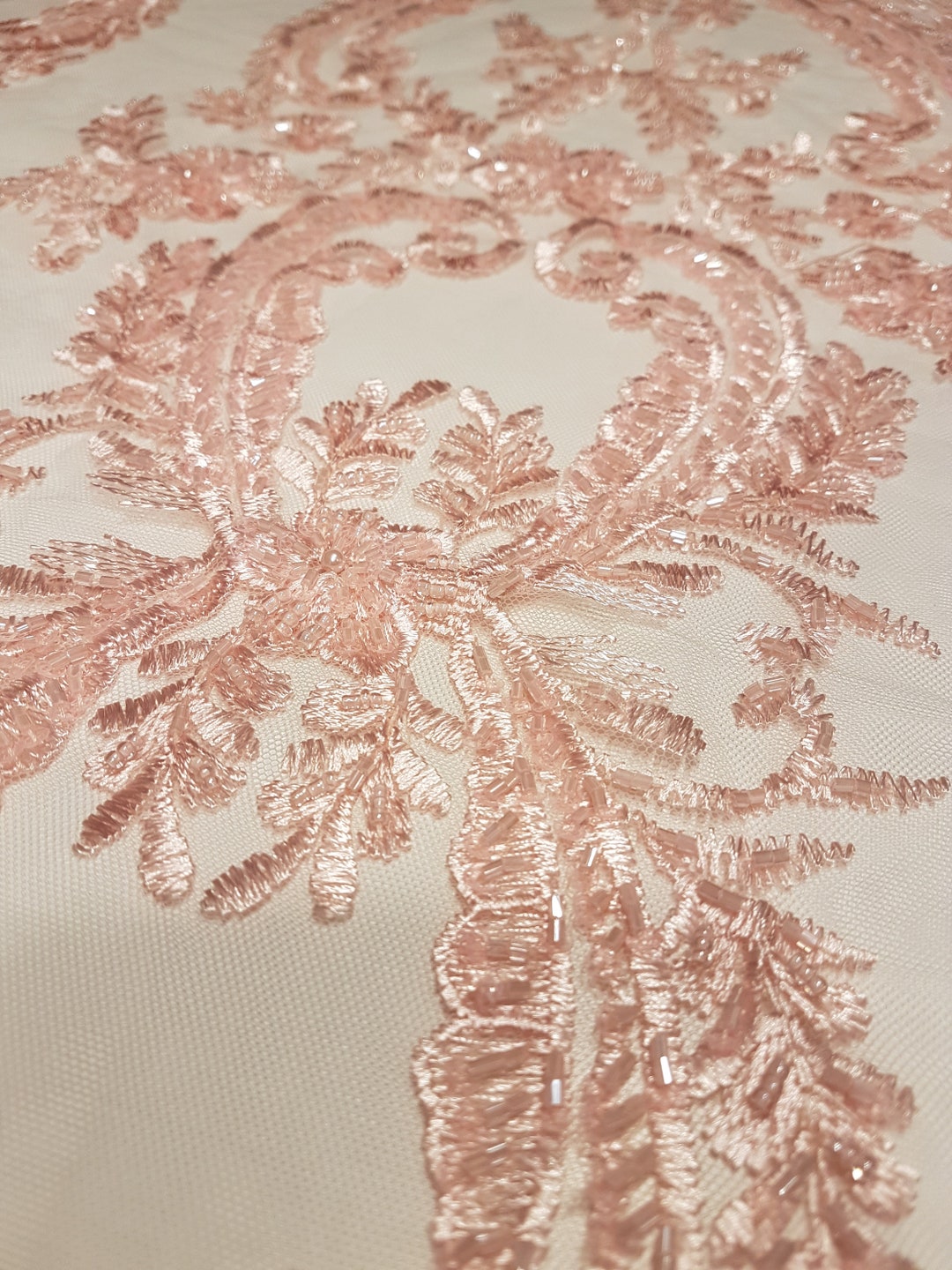 LL-1129, Rose Embroidered Lace Fabric, Bridal Wedding Lace With ...