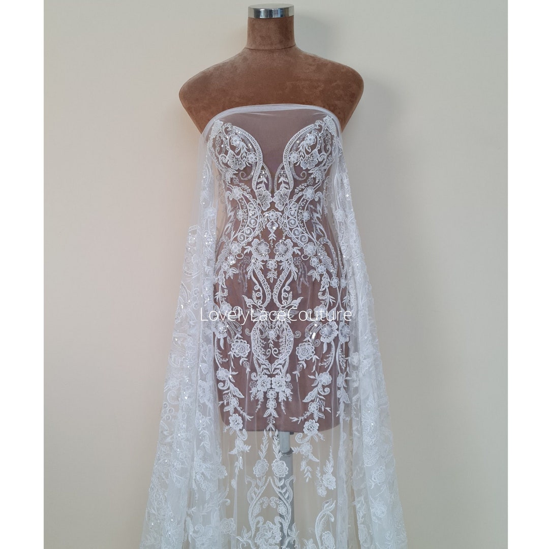 Wedding Lace in Off-white Color, B Ridal, Flower Geometrical Bridal ...