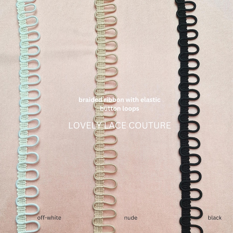 Elastic Button Loop Braid, Corset Wedding Dress Ribbon (15mm) - Etsy