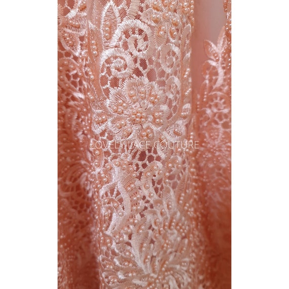 Peach lace material store