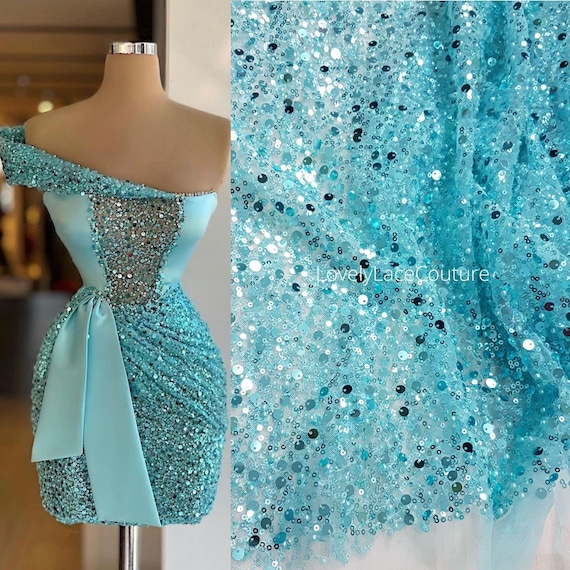 Aqua Blue Color Short Dress