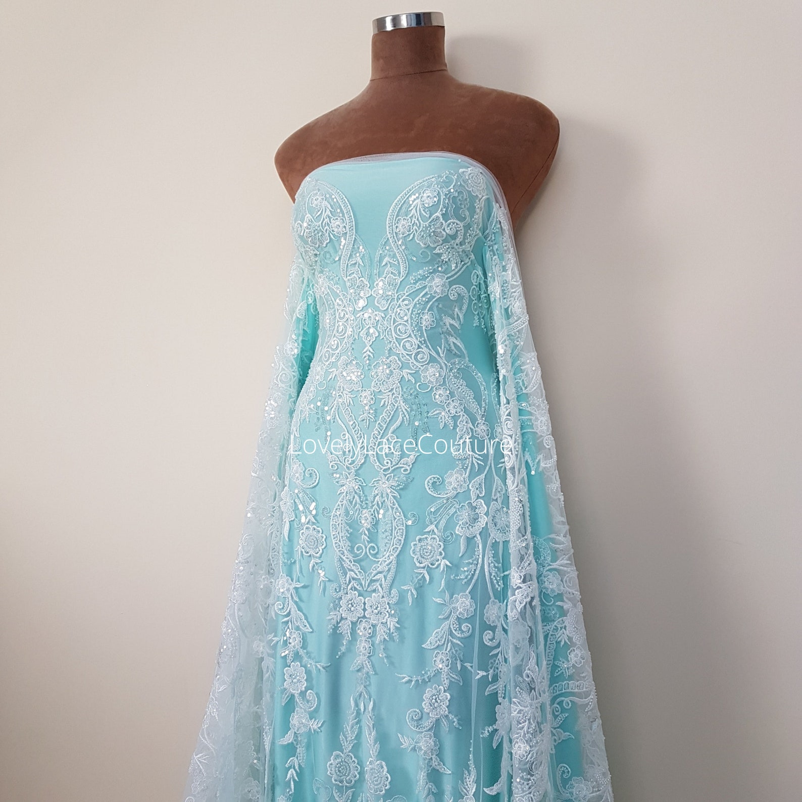 Gorgeous Modern Bridal Lace Design Beaded Lace in Off-white | Etsy