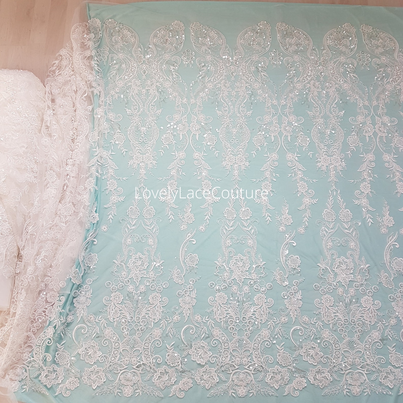 Gorgeous Modern Bridal Lace Design Beaded Lace in Off-white | Etsy