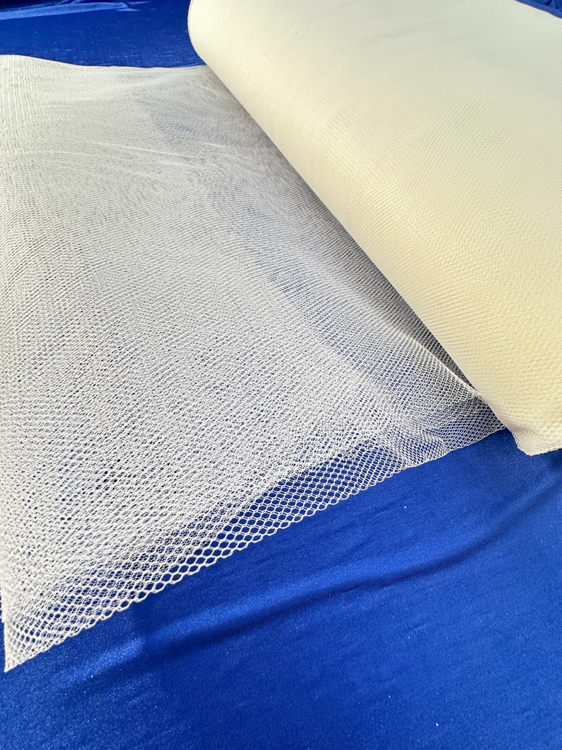 2m Wide, Hard Stiff Tulle Mesh, Netting Fabric in White, Ivory or Black ...