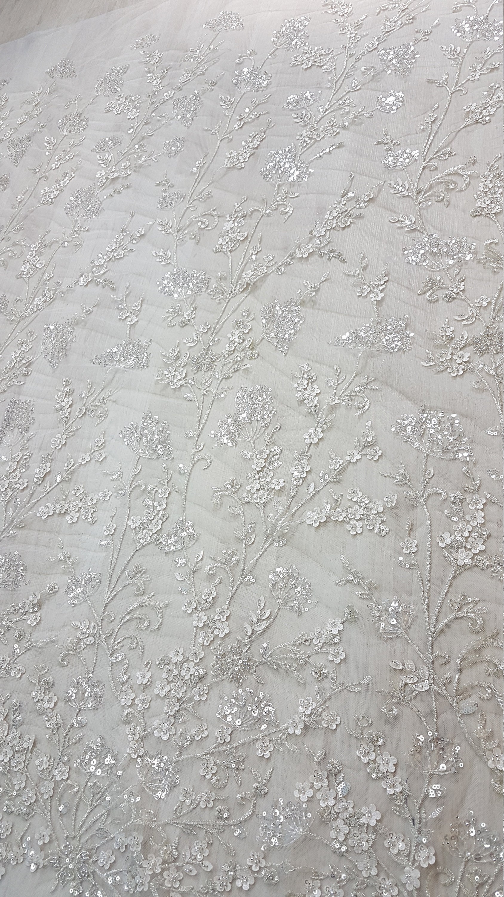 Gorgeous Sparkling Flower Lace With Beads and Transparent | Etsy