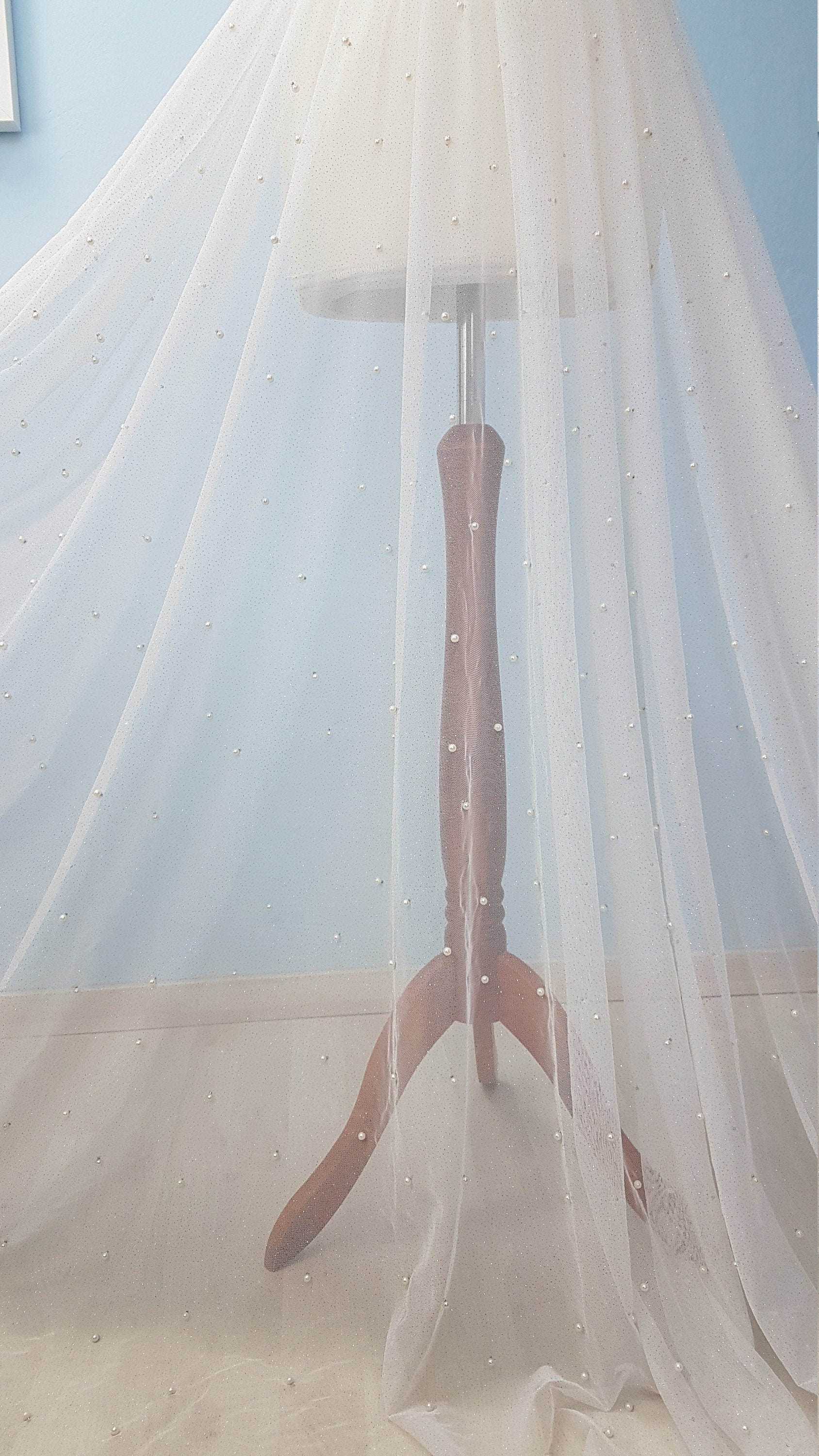 Glitter Pearl-tulle Fabric for Bridal Veils and Wedding Dresses ...