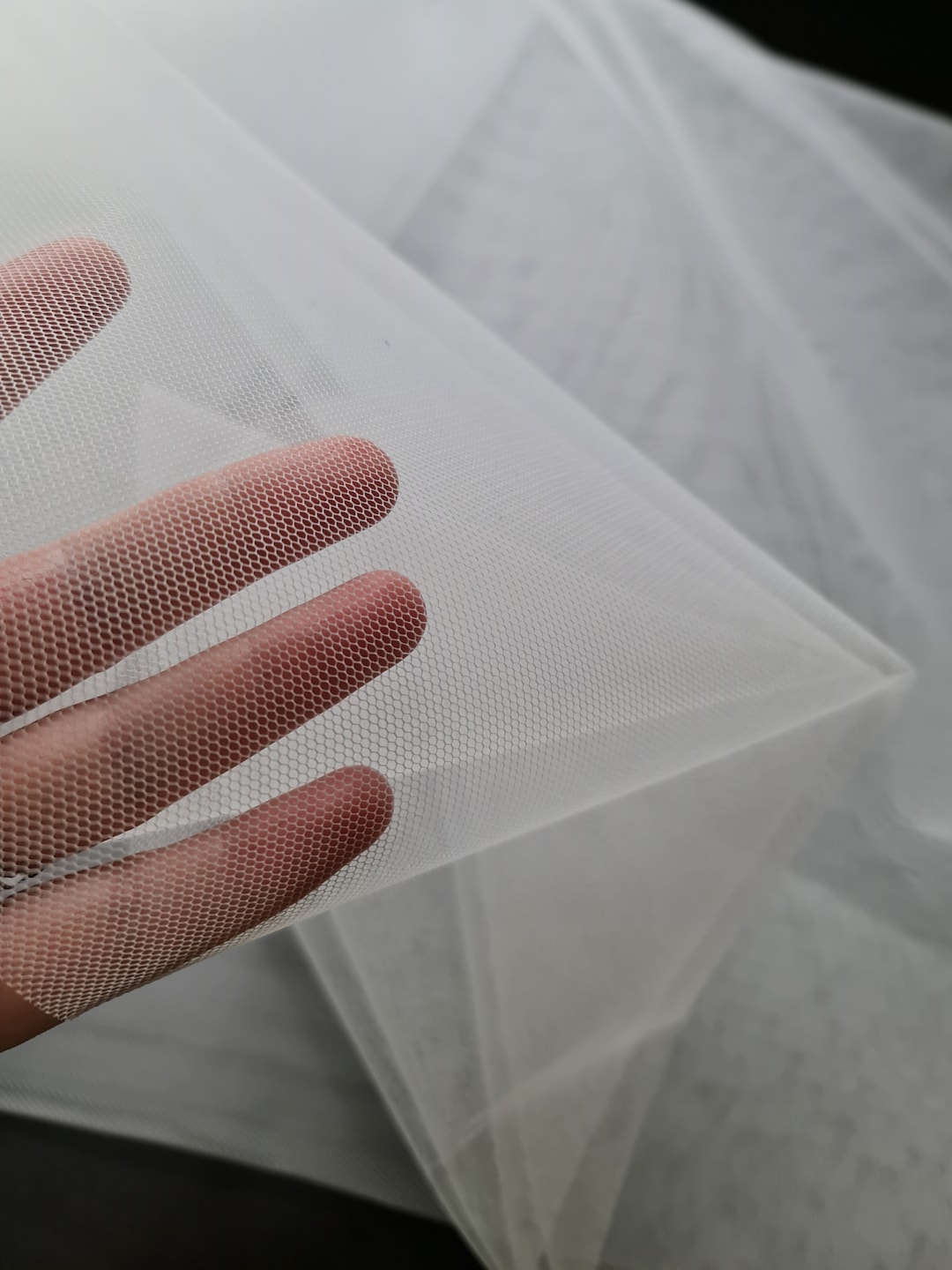 2m Wide, Hard Stiff Tulle Mesh, Netting Fabric in White, Ivory or Black ...