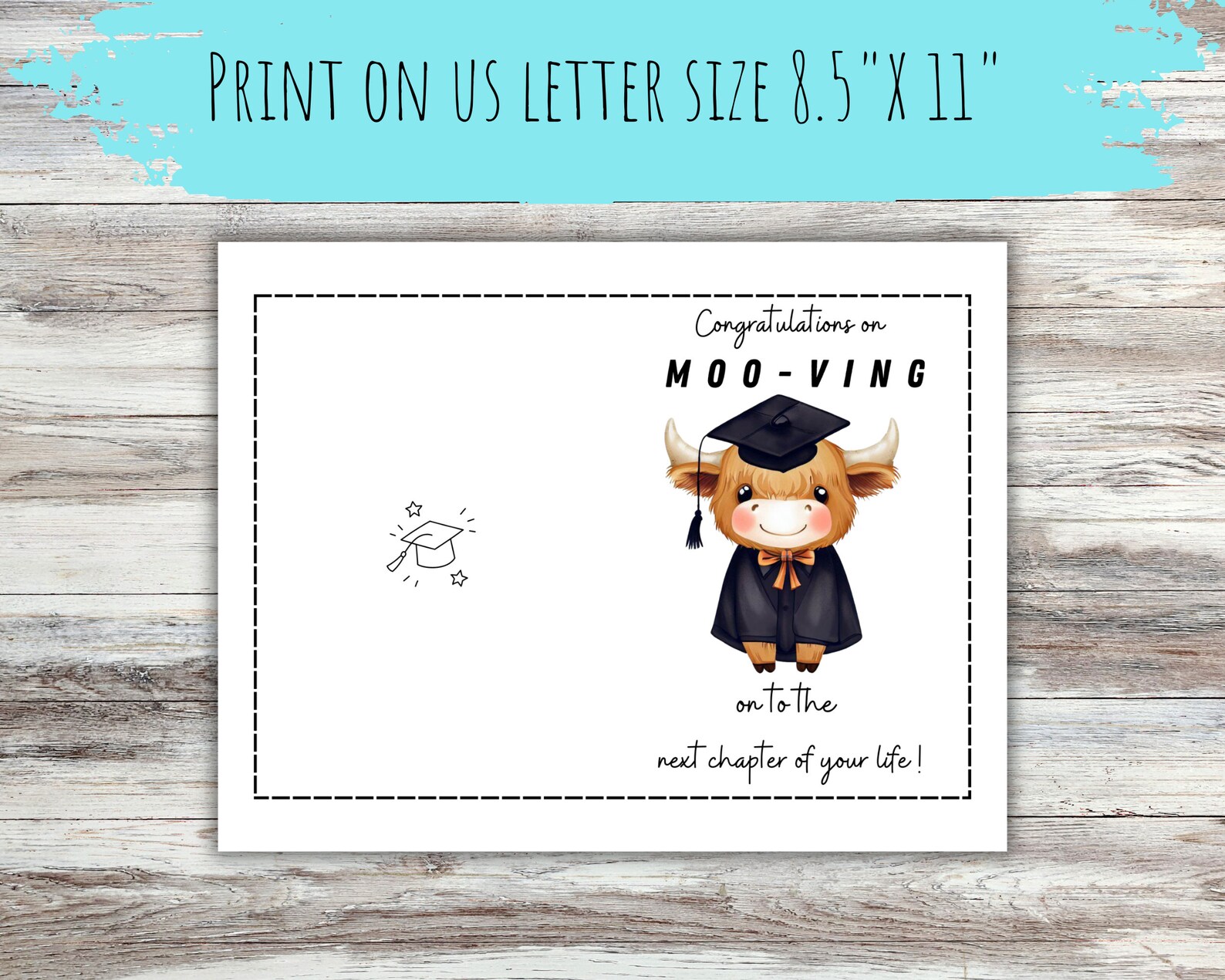 Graduation Card Printable Grad Card Cow Graduation Gift for Daughter ...