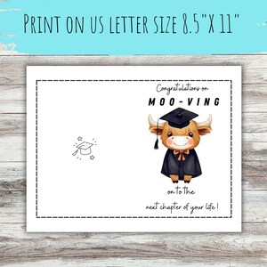 Graduation Card Printable Grad Card Cow Graduation Gift for Daughter ...