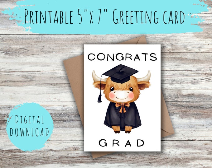 Cow Graduation Card, Graduation 2024 Custom Card Personalized, High ...