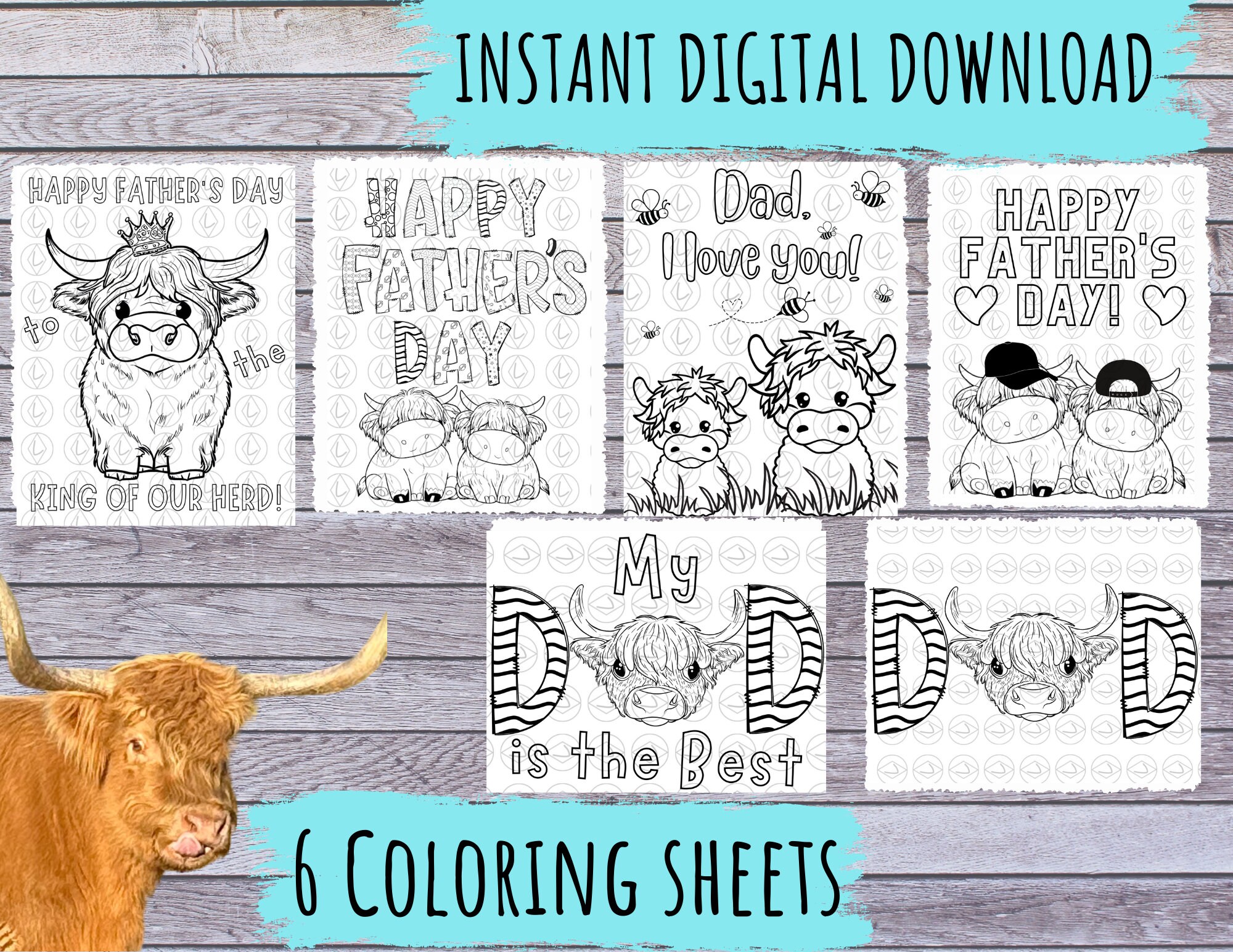 Fathers Day INSTANT DOWNLOAD Card for Dad Fathers Day Printable Gift ...