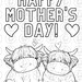 Happy Mothers Day Coloring Highland Cow Coloring PNG Instant Download ...