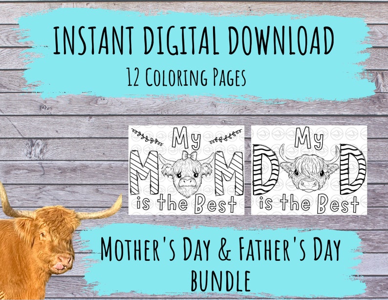 Coloring Pages for Kids Father's Day & Mother's Day - Etsy