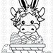 Easter Cow Coloring Pages Highland Cow Easter Printable Instant ...
