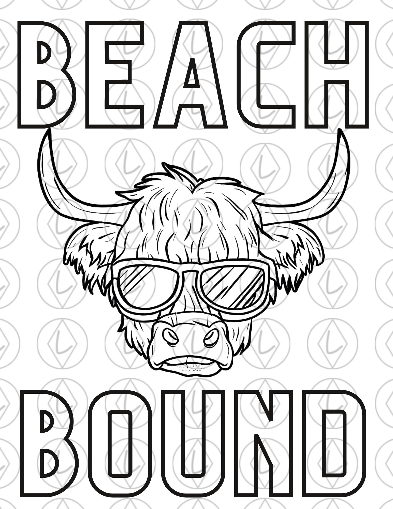 Highland Cow Coloring Pages Summer Coloring Pages INSTANT DOWNLOAD ...