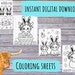 Easter Cow Coloring Pages Highland Cow Easter Printable Instant ...