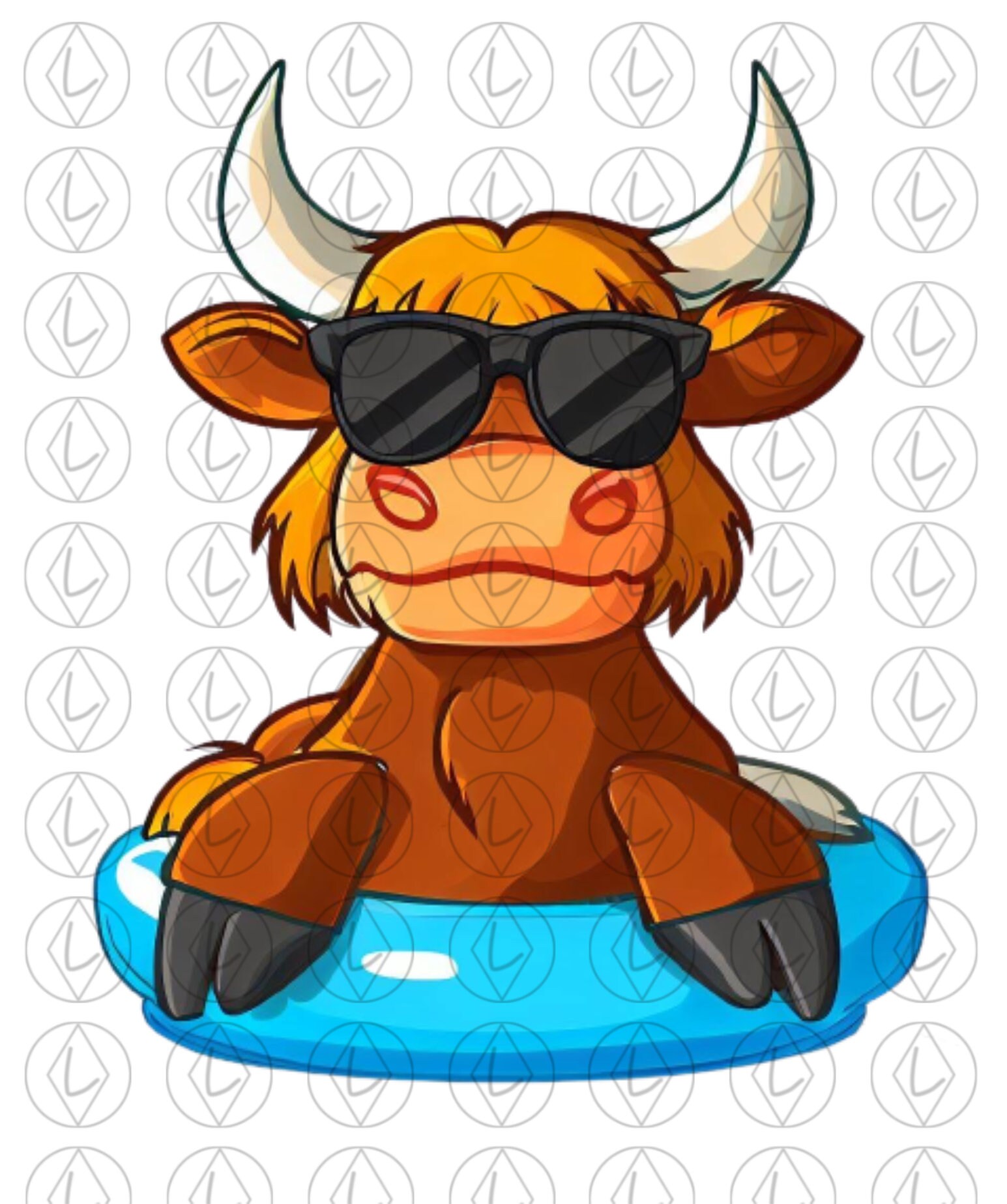 Highland Cow Summer PNG, Cows in Tubes (digital Download) - Etsy