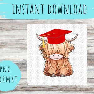 Graduate Cow Printable Grad Cow Graduation Gift INSTANT DOWNLOAD PNG ...