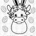 Easter Cow Coloring Pages Highland Cow Easter Printable Instant ...