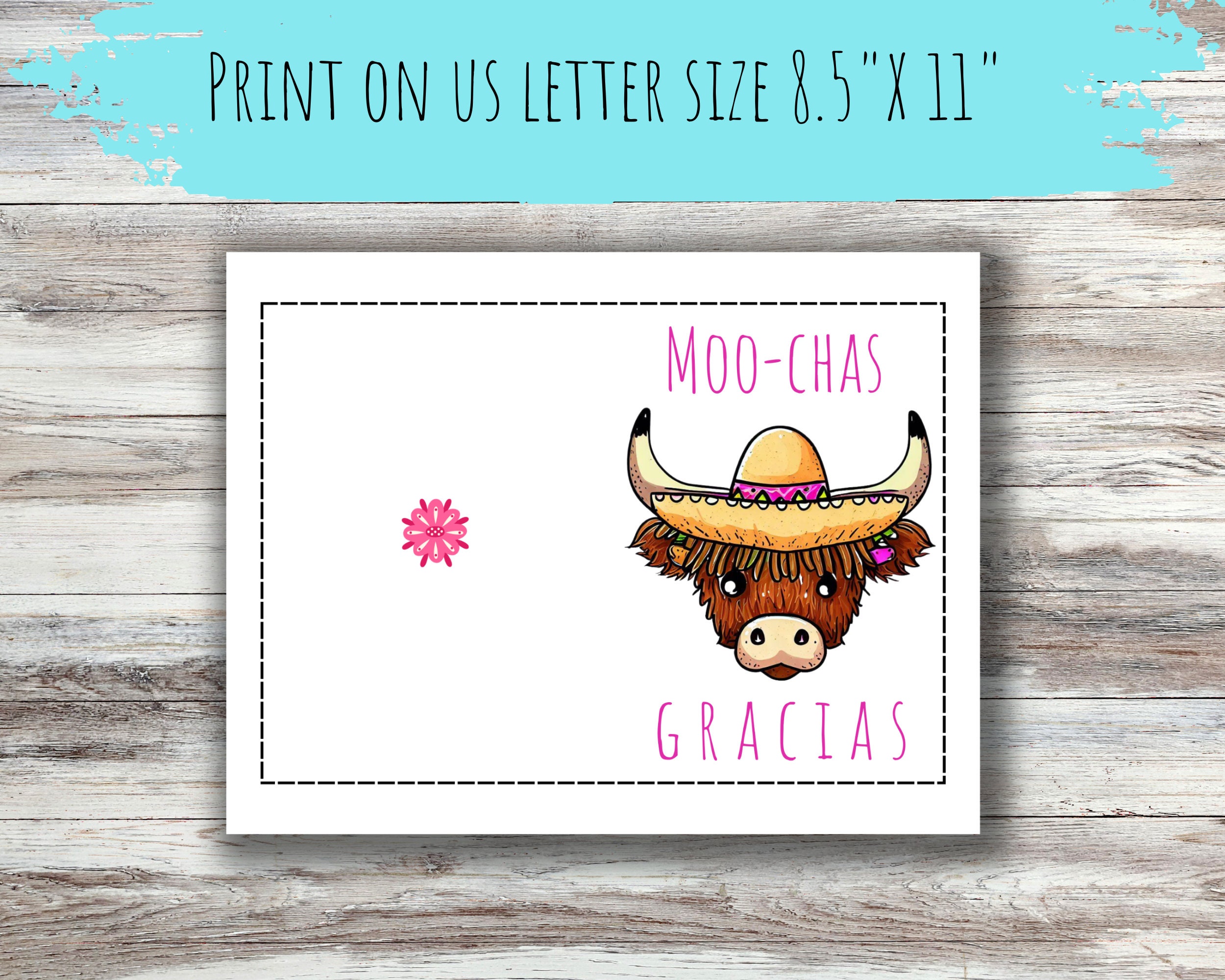 Cute Cow Teacher Card Printable Teacher Gift INSTANT DOWNLOAD Teacher ...