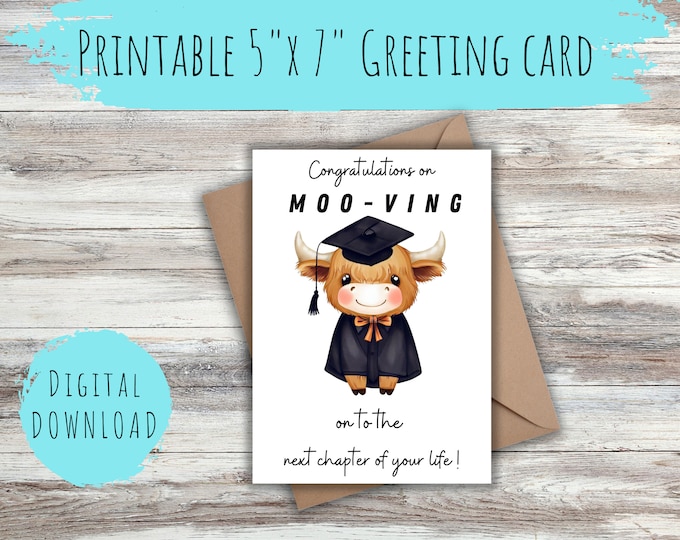 Cow Graduation Card, Graduation 2024 Custom Card Personalized, High ...