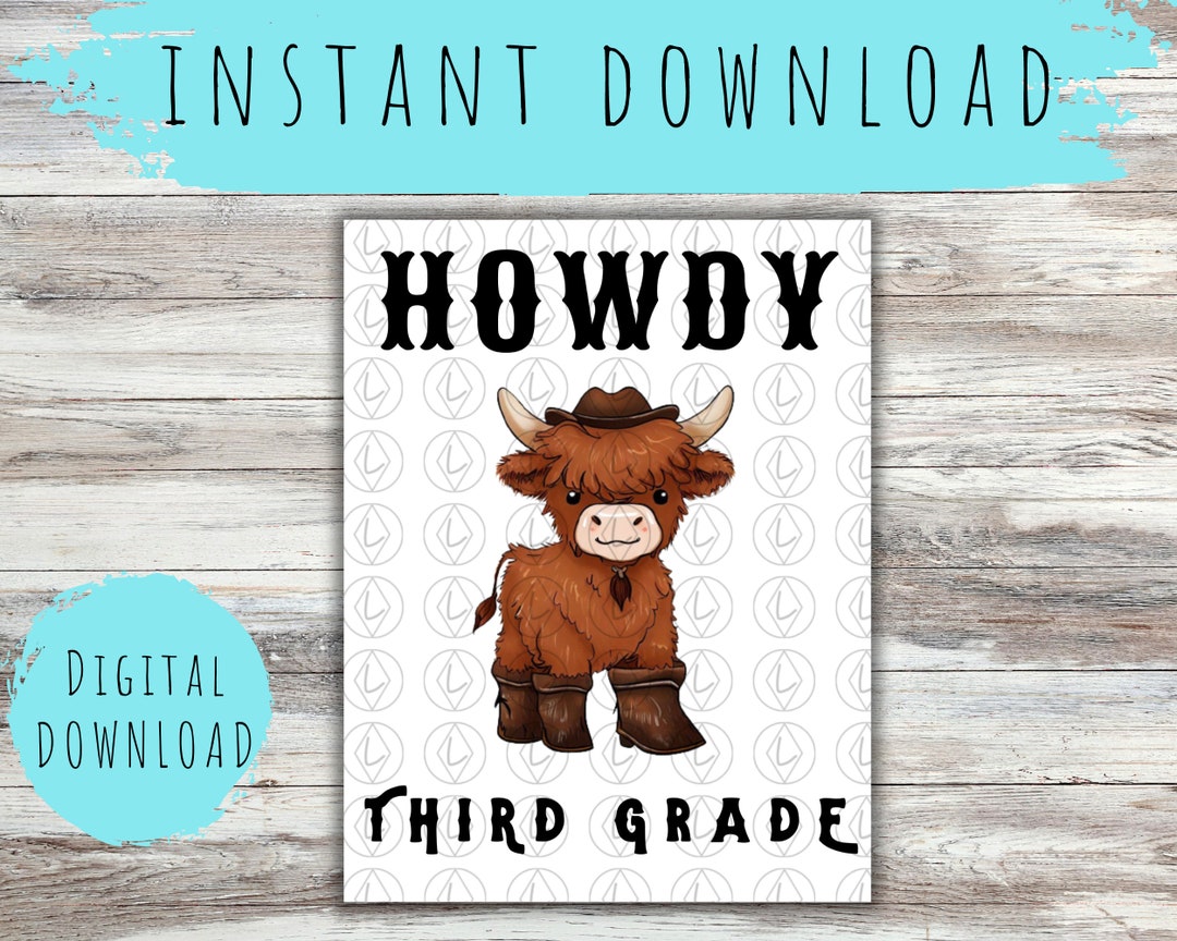 Howdy Third Grade Western Bull Classroom Decor (digital Download) - Etsy