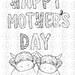 Happy Mothers Day Coloring Highland Cow Coloring PNG Instant Download ...